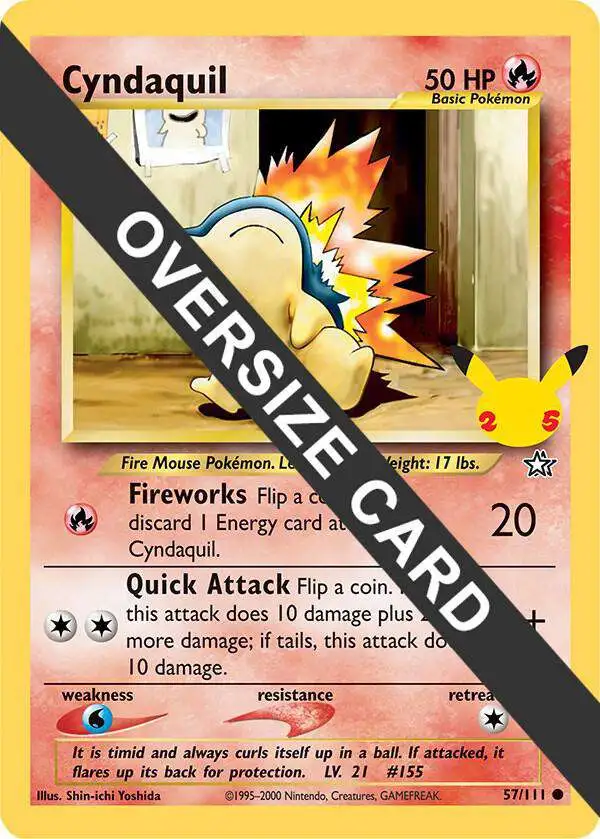 Pokemon Promo Single Card Cyndaquil 57 Oversized - ToyWiz