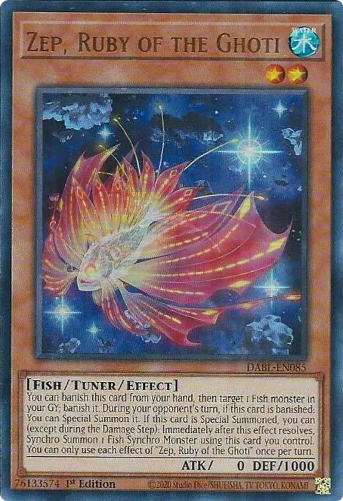 YuGiOh Darkwing Blast Single Card Ultra Rare Zep, Ruby of the Ghoti ...