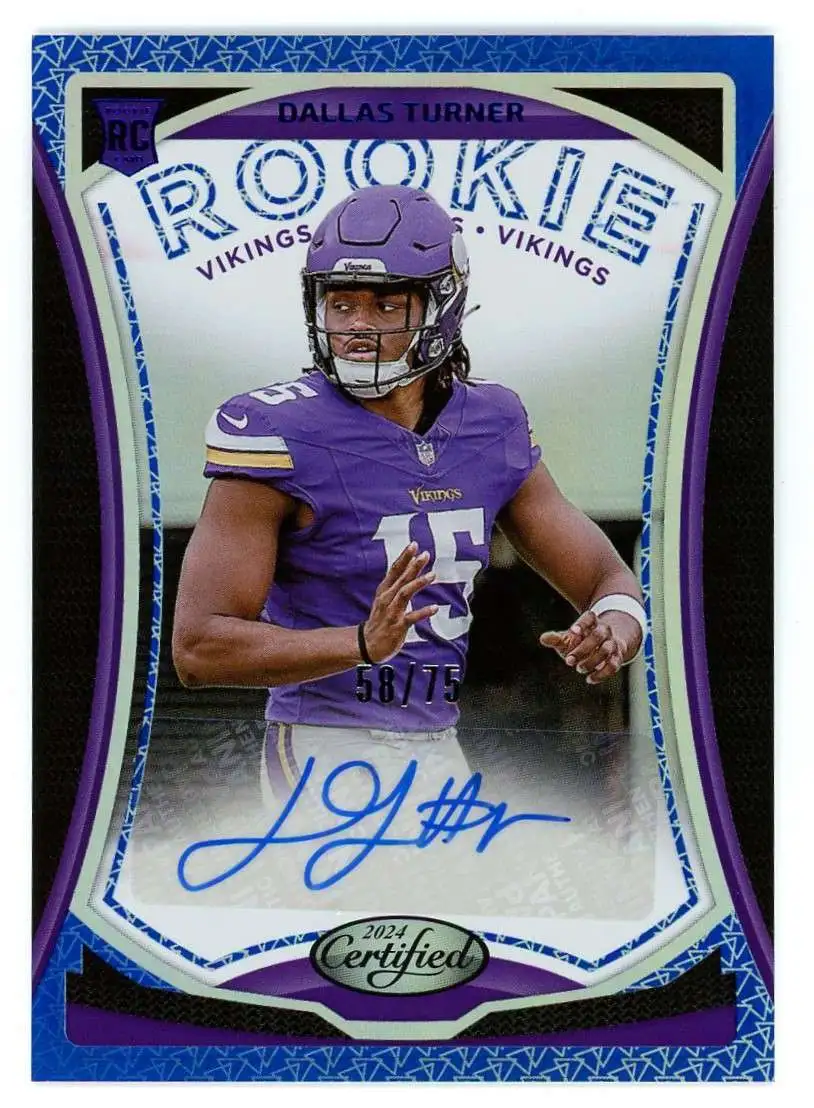 NFL 2024 Panini Certified Football Single Card 5875 Dallas Turner DS ...