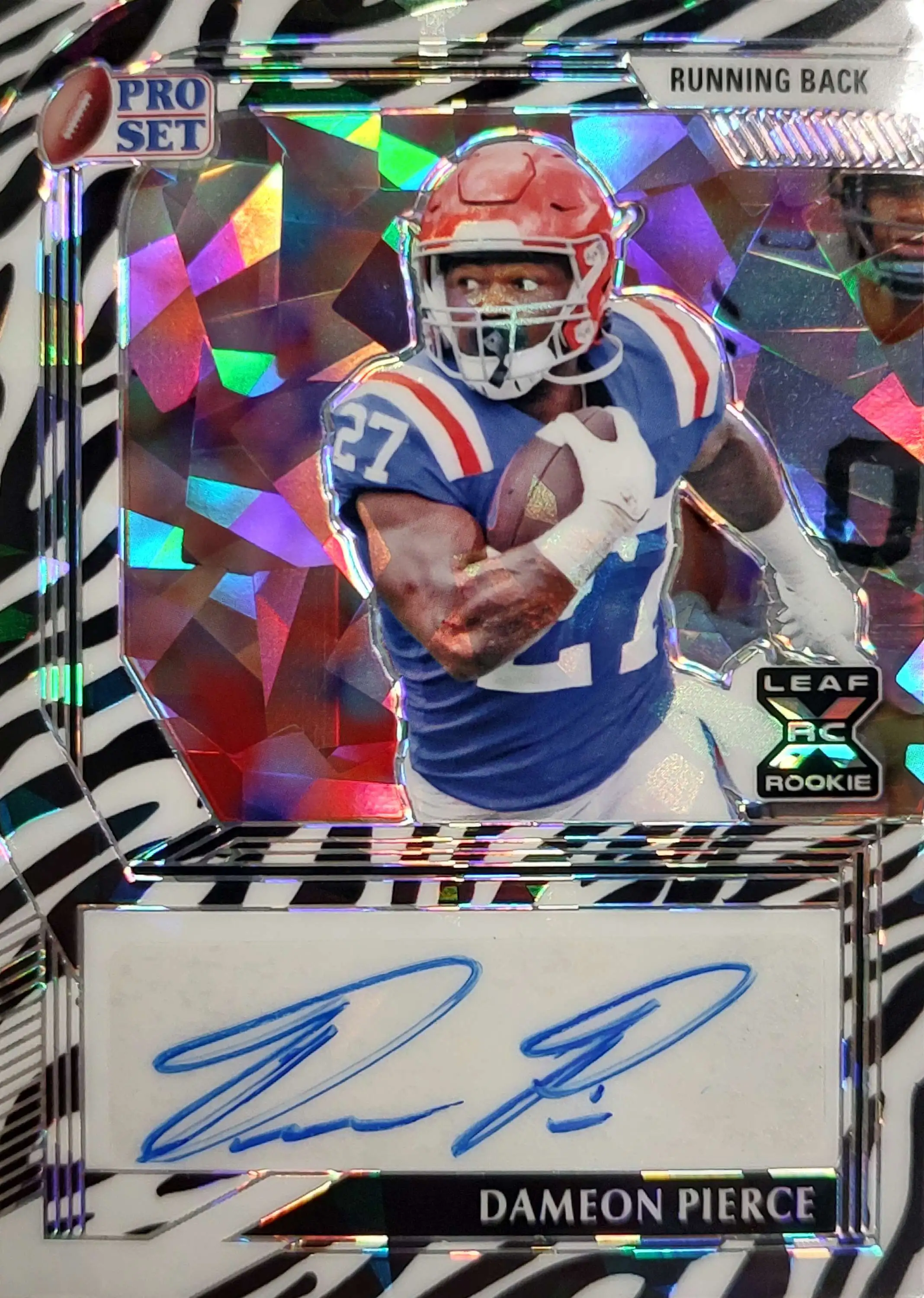 NFL Leaf 2022 Leaf Pro Set Metal Dameon Pierce 45 Autographed Trading ...