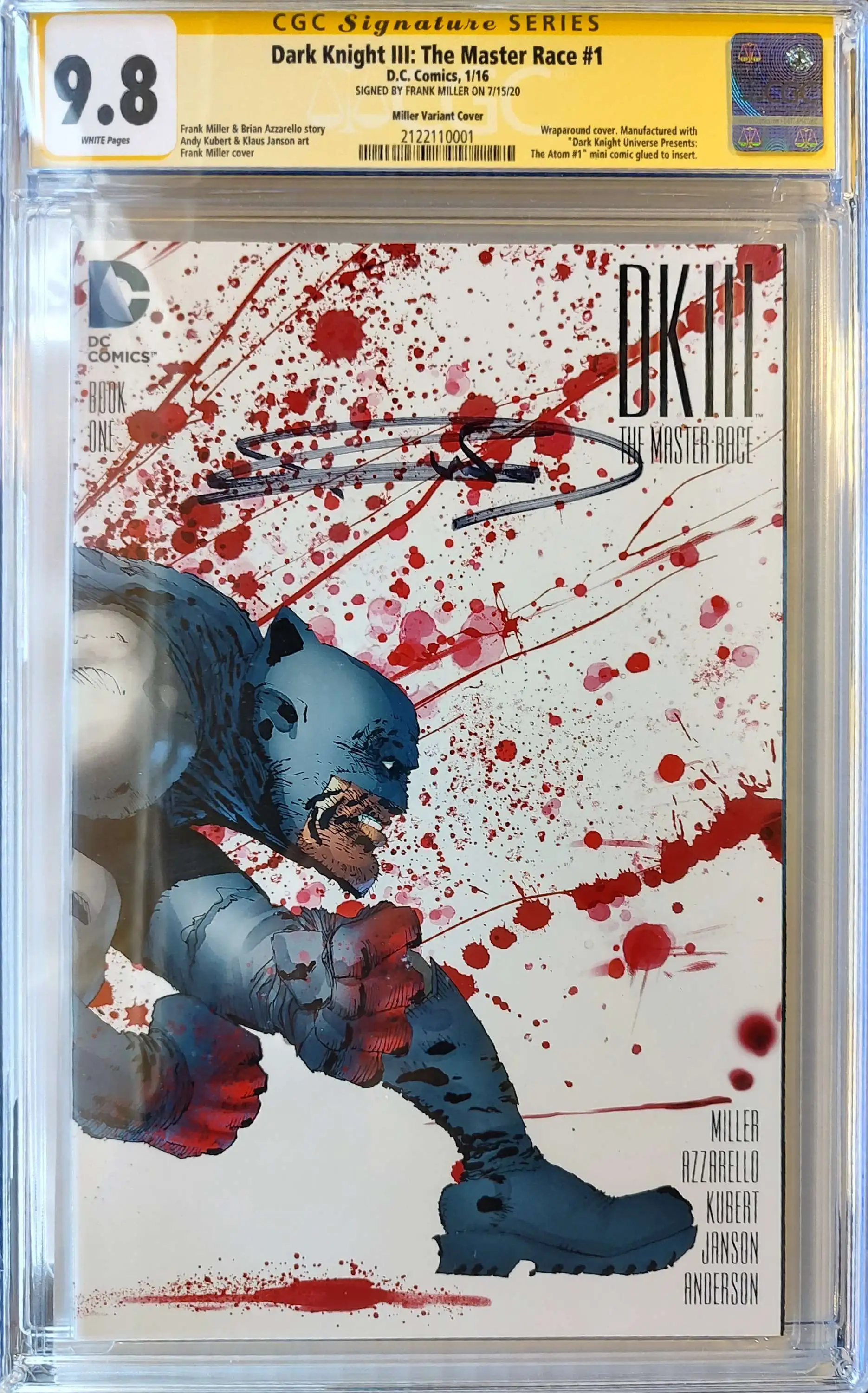 DC Comics Dark Knight III The Master Race CGC 9.8 Graded Comic Book 1 ...