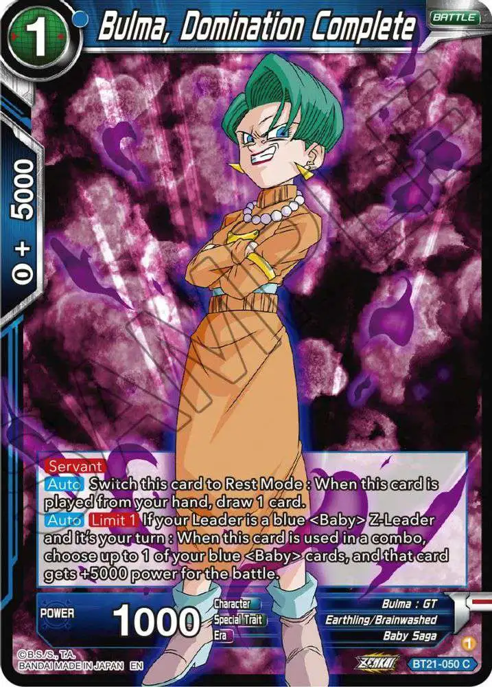 Dragon Ball Super Trading Card Game Wild Resurgence Single Card Common Bulma, Domination ...