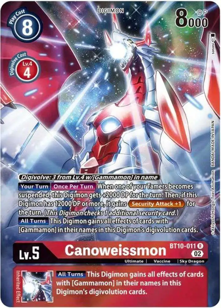 Digimon Xros Encounter Single Card Rare Canoweissmon BT10-011 Alternate Art - ToyWiz