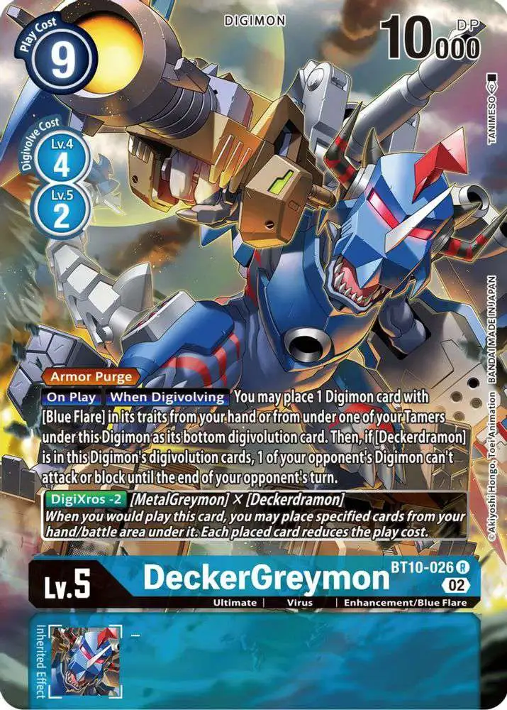 Digimon Xros Encounter Single Card Rare DeckerGreymon BT10-026 Alternate Art - ToyWiz