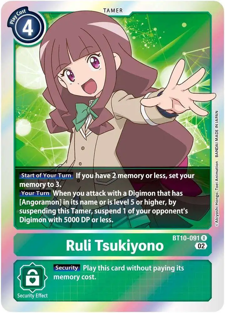 Digimon Xros Encounter Single Card Rare Ruli Tsukiyono BT10-091 - ToyWiz