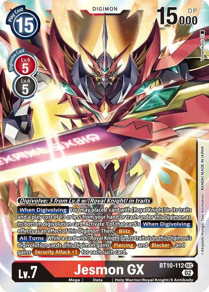 Digimon Xros Encounter Single Card Secret Rare Jesmon GX BT10-112 - ToyWiz