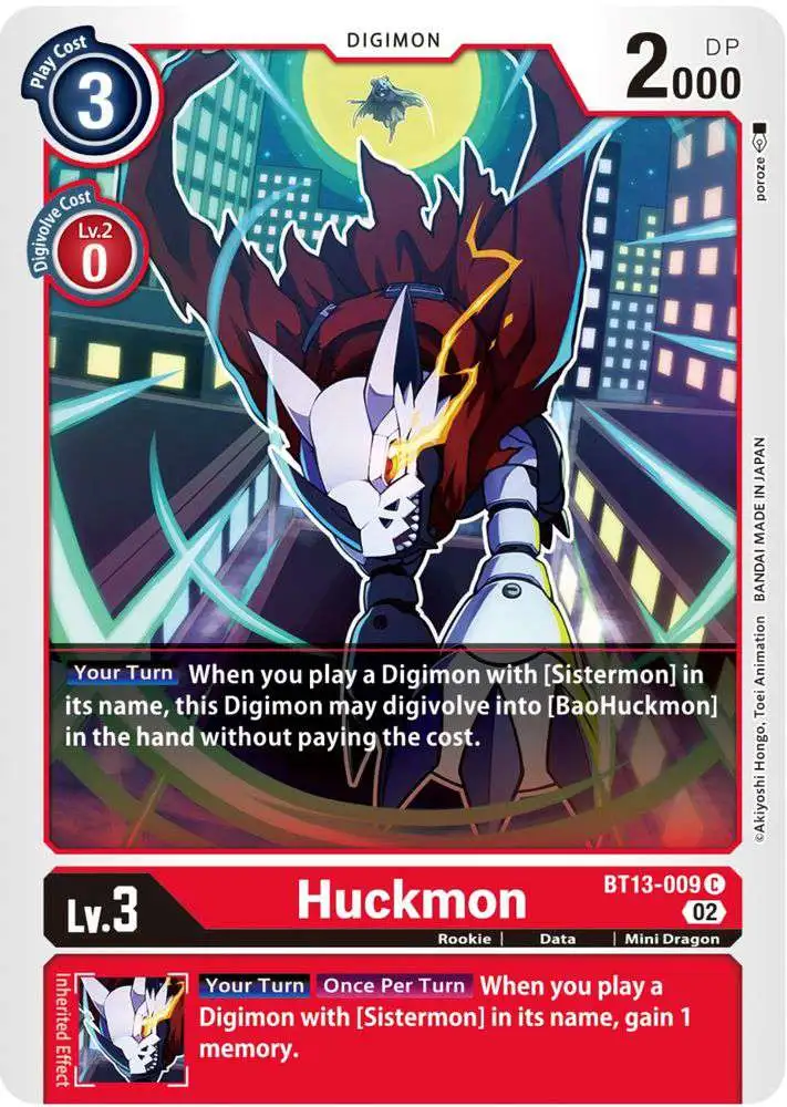 Digimon Trading Card Game Versus Royal Knights Single Card Common Huckmon BT13-009 - ToyWiz