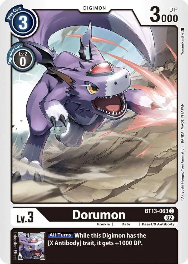 Digimon Trading Card Game Versus Royal Knights Single Card Common Dorumon BT13-063 - ToyWiz