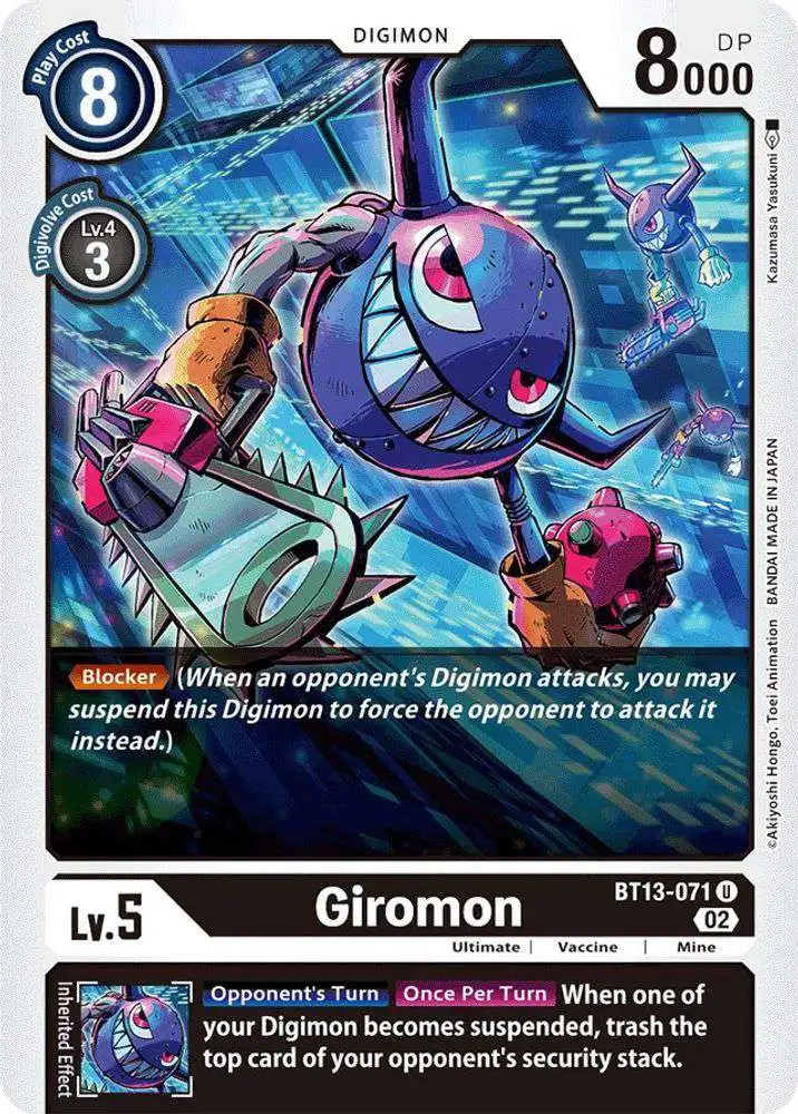 Digimon Trading Card Game Versus Royal Knights Single Card Uncommon Giromon BT13-071 - ToyWiz