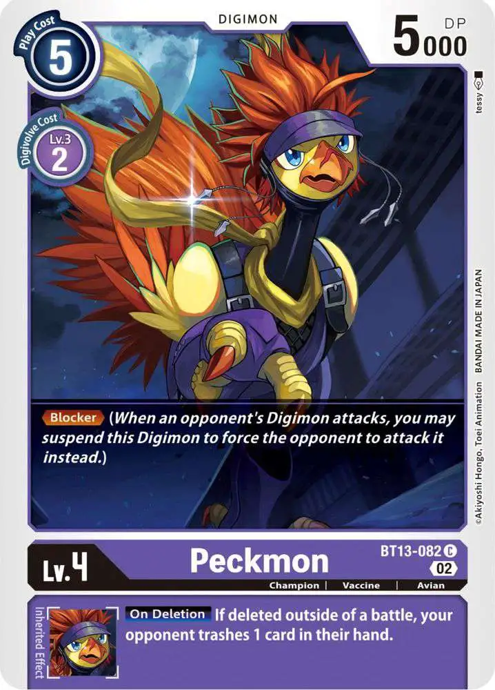 Digimon Trading Card Game Versus Royal Knights Single Card Common Peckmon BT13-082 - ToyWiz