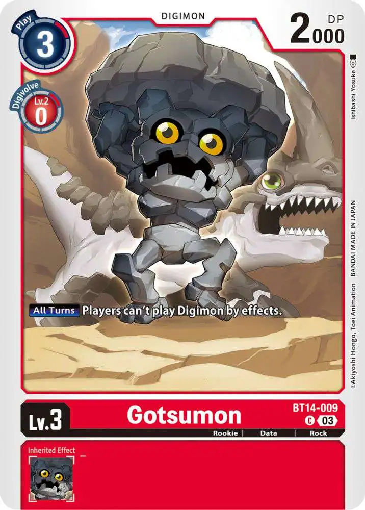 Digimon Trading Card Game Blast Ace Single Card Common Gotsumon BT14 ...