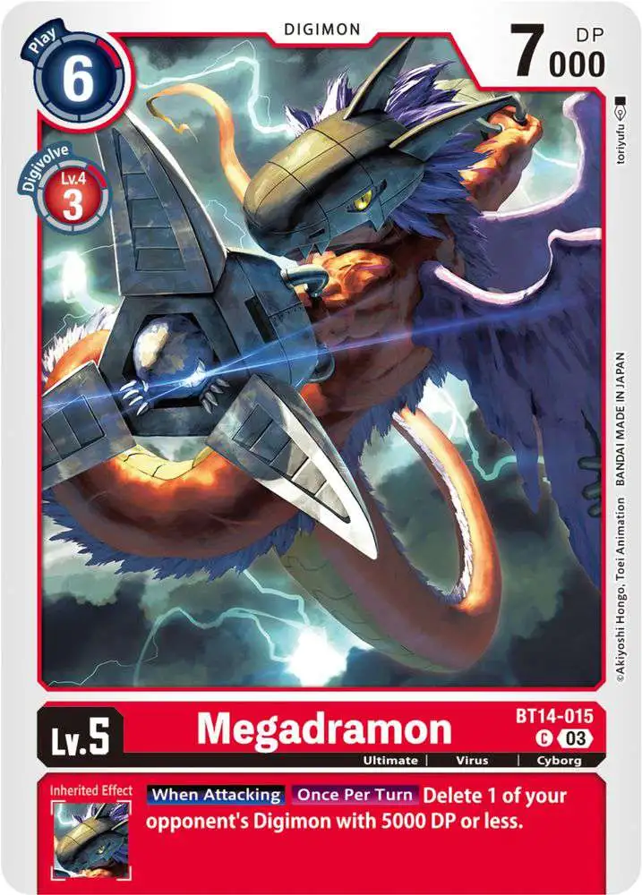 Digimon Trading Card Game Blast Ace Single Card Common Megadramon BT14 ...