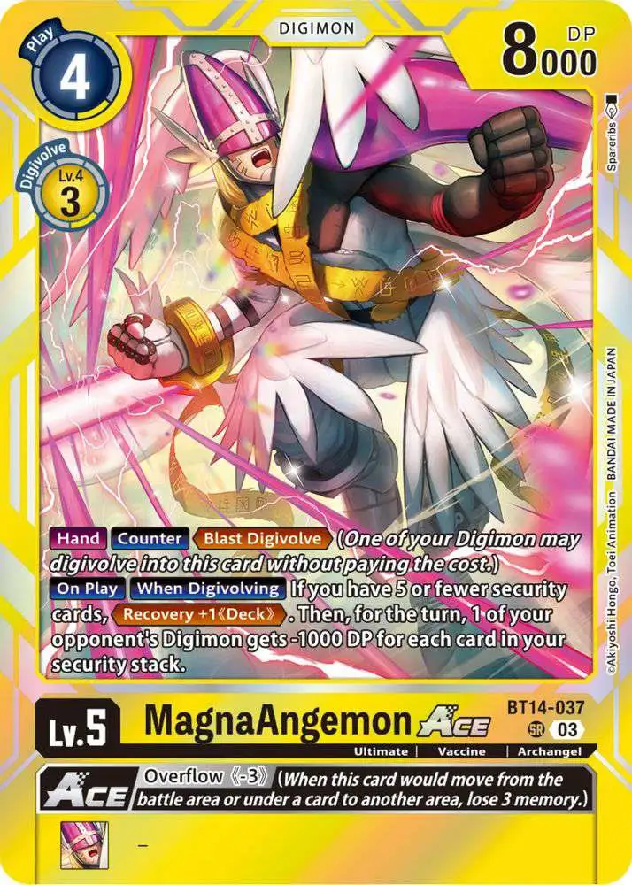 Digimon Trading Card Game Blast Ace Single Card Super Rare MagnaAngemon Ace BT14-037 - ToyWiz