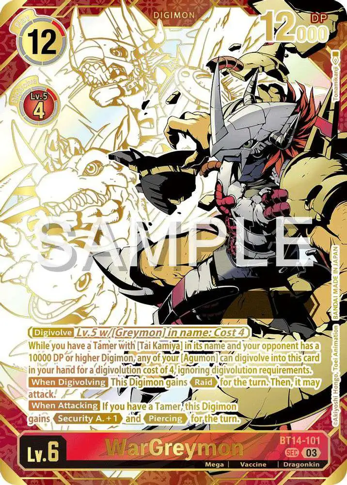 Digimon Trading Card Game Release Special Booster 2.5 Single Card Secret Rare WarGreymon BT14 ...