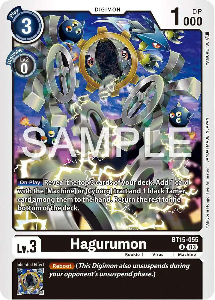 Digimon Exceed Apocalypse Single Card Uncommon Hagurumon BT15-055 - ToyWiz