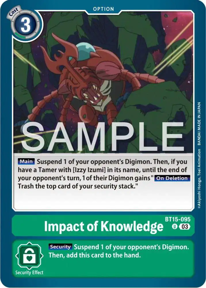 Digimon Exceed Apocalypse Single Card Uncommon Impact of Knowledge BT15 ...