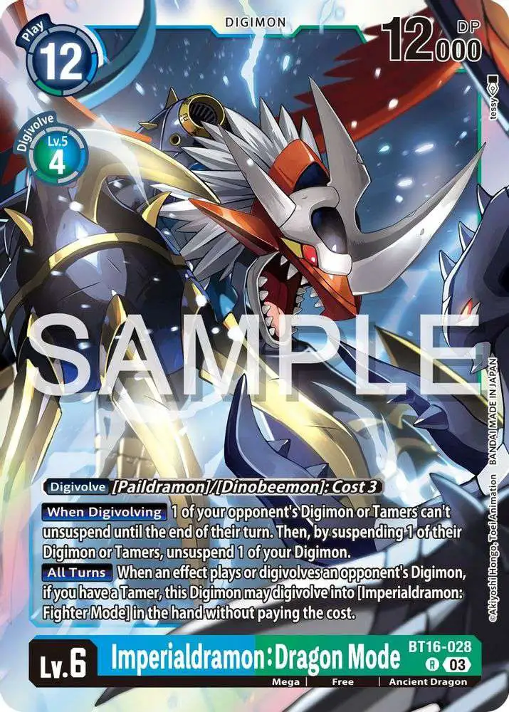 Digimon Trading Card Game Beginning Observer Single Card Rare Imperialdramon Dragon Mode BT16 ...