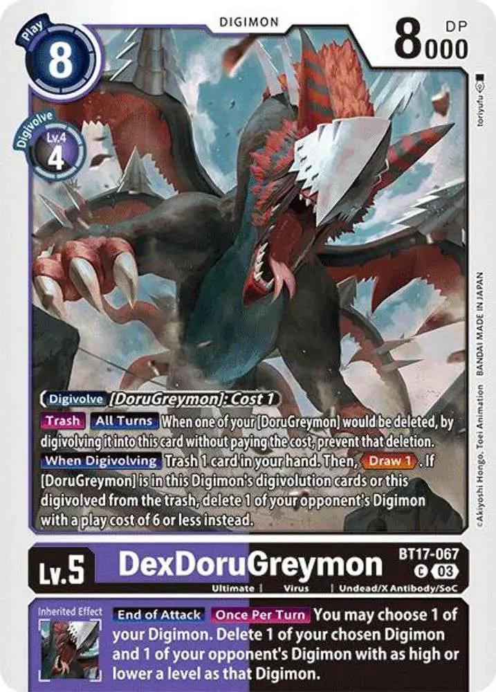 Digimon Trading Card Game Secret Crisis Single Card Common DexDoruGreymon BT17-067 - ToyWiz