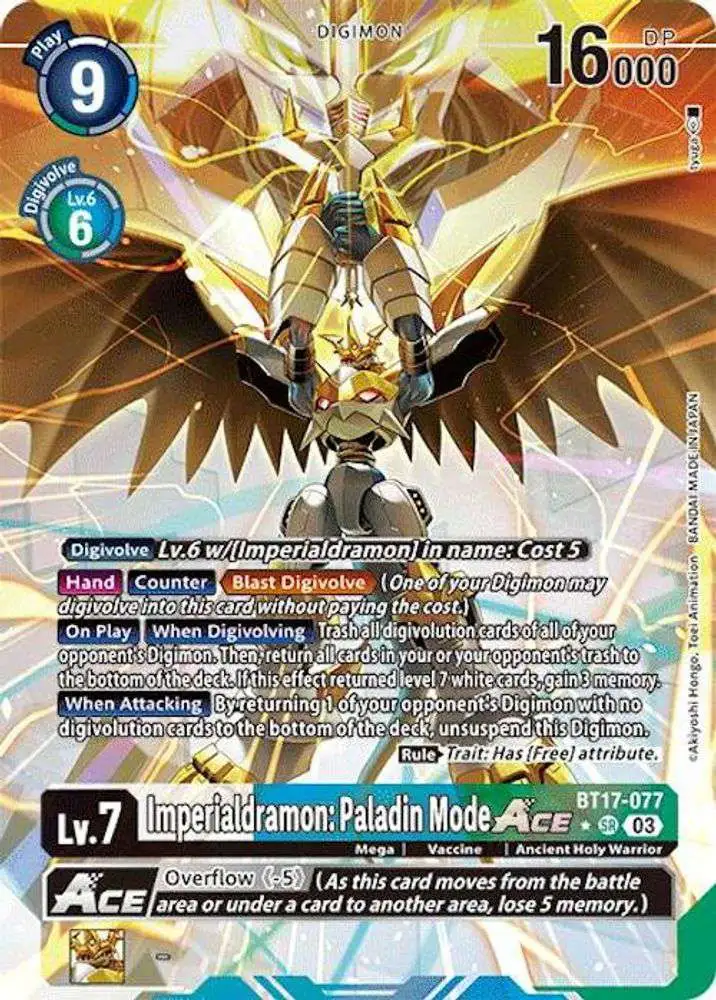 Digimon Trading Card Game Secret Crisis Single Card Super Rare Imperialdramon Paladin Mode ACE ...