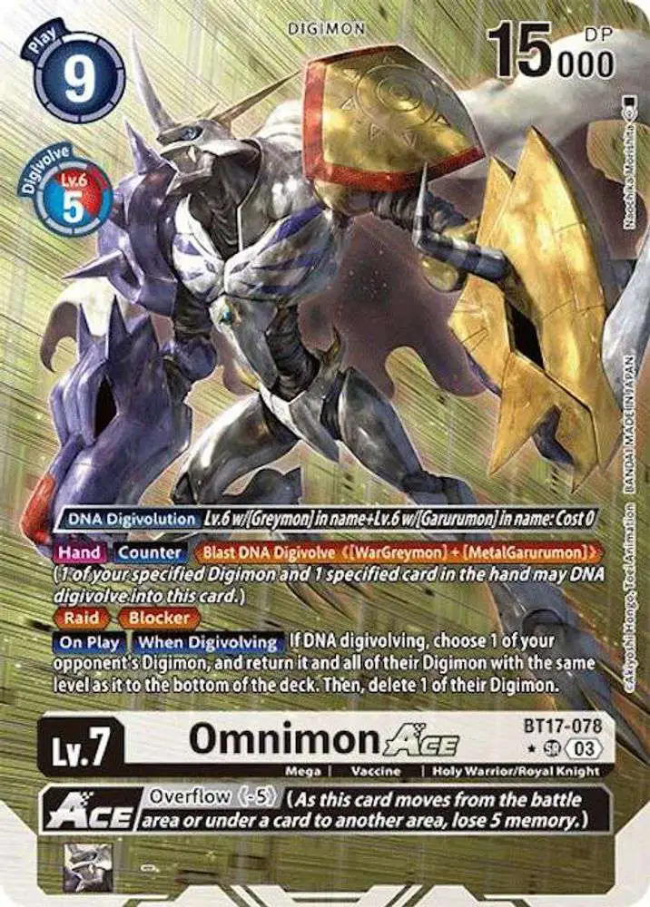 Digimon Trading Card Game Secret Crisis Single Card Super Rare Omnimon ACE BT17-078 Alternate ...
