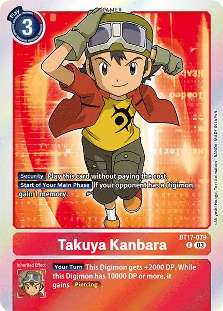 Digimon Trading Card Game Secret Crisis Single Card Rare Takuya Kanbara BT17-079 - ToyWiz