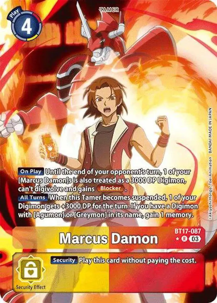 Digimon Trading Card Game Secret Crisis Single Card Rare Marcus Damon BT17-087 Alternate Art ...