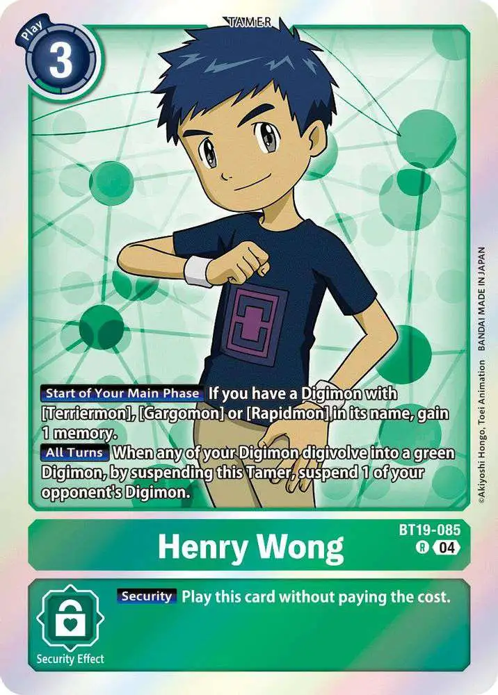 Digimon Trading Card Game Release Special Booster 2.5 Single Card Rare Henry Wong BT19-085 - ToyWiz