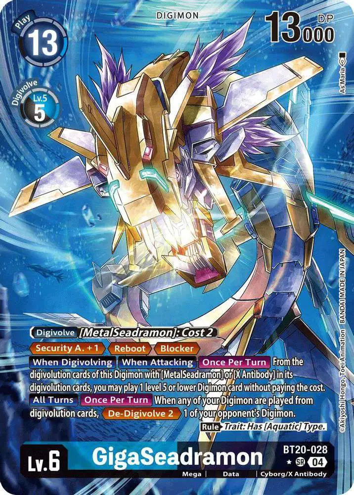 Digimon Trading Card Game Release Special Booster 2.5 Single Card None GigaSeadramon BT20-028 ...