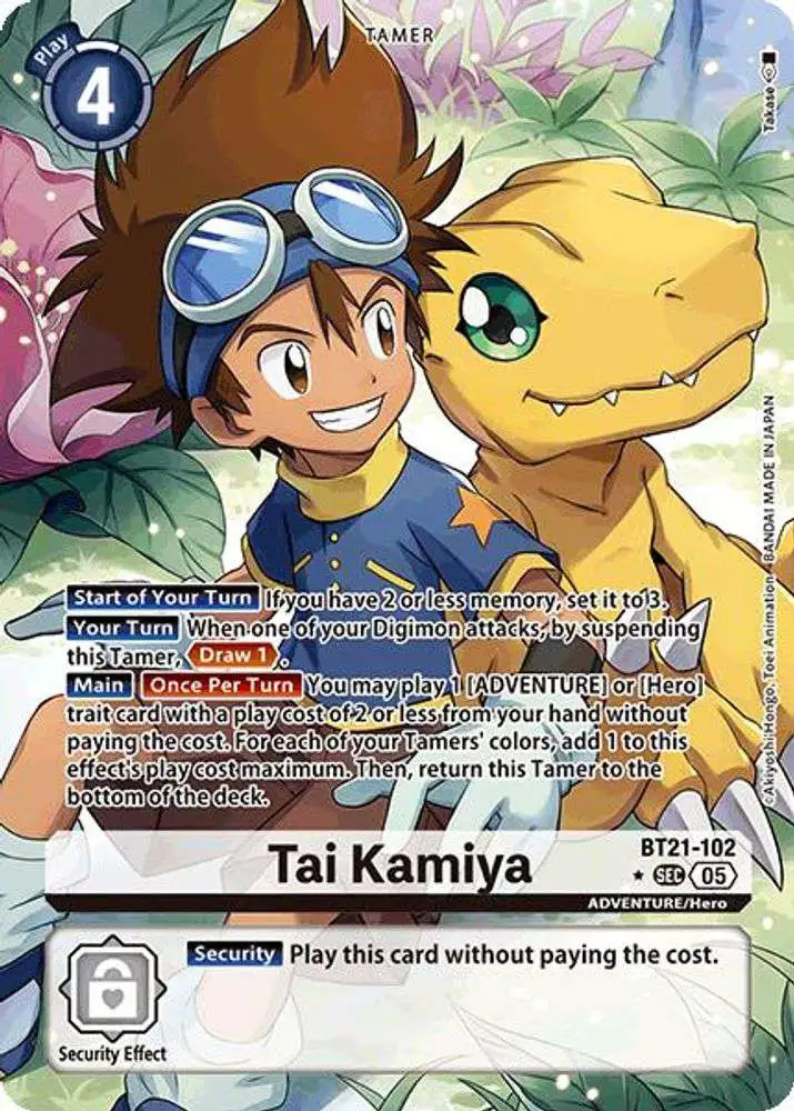 Digimon Trading Card Game World Convergence Single Card Secret Rare Tai Kamiya BT21-102 ...