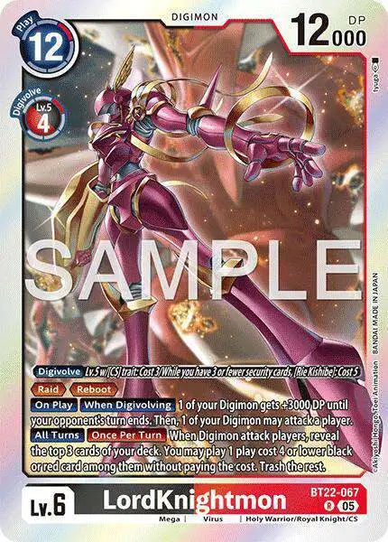Digimon Trading Card Game Cyber Eden Single Card Rare LordKnightmon ...