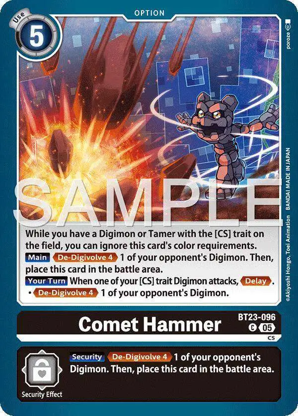 Digimon Trading Card Game Hackers Slumber Single Card Common Comet ...