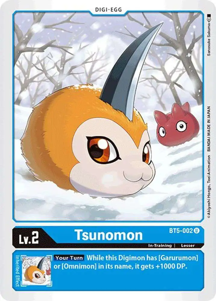 Digimon Trading Card Game Battle of Omni Single Card Uncommon Tsunomon BT5-002 - ToyWiz