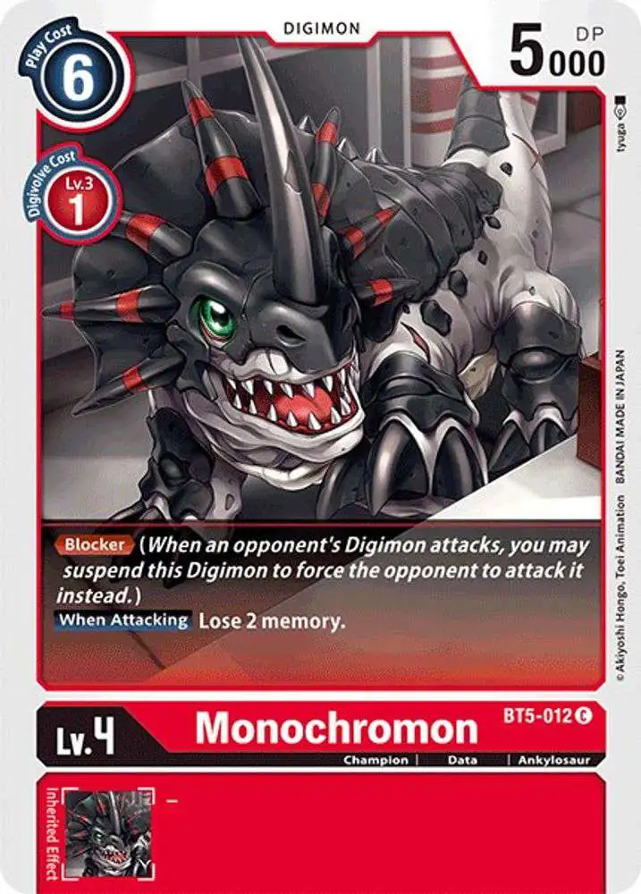 Digimon Trading Card Game Battle of Omni Single Card Common Monochromon BT5-012 - ToyWiz