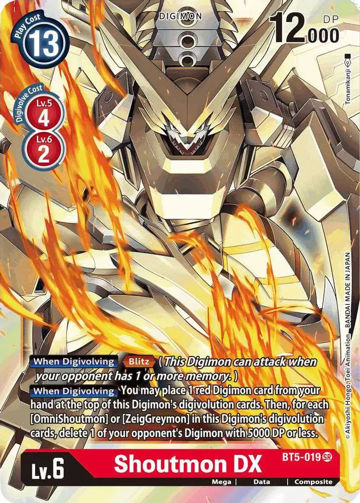 Digimon Trading Card Game Battle of Omni Single Card Super Rare Shoutmon DX BT5-019 - ToyWiz