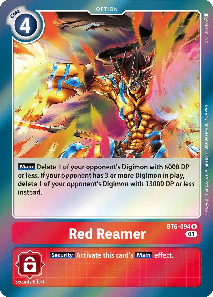 Digimon Trading Card Game Double Diamond Single Card Rare Red Reamer ...