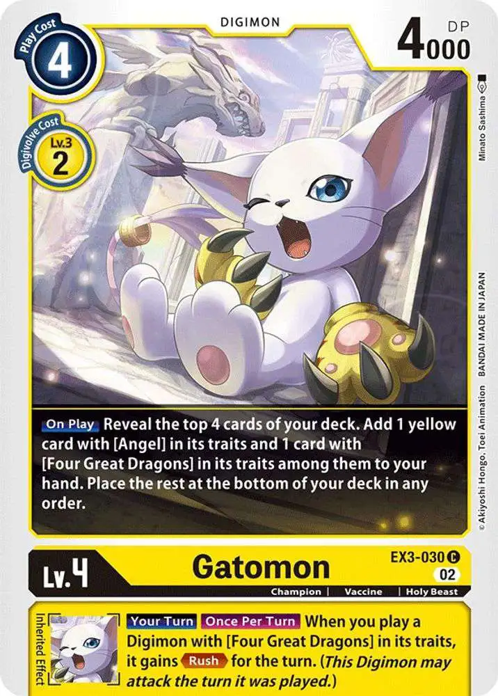 Digimon Trading Card Game Draconic Roar Single Card Common Gatomon EX3 ...