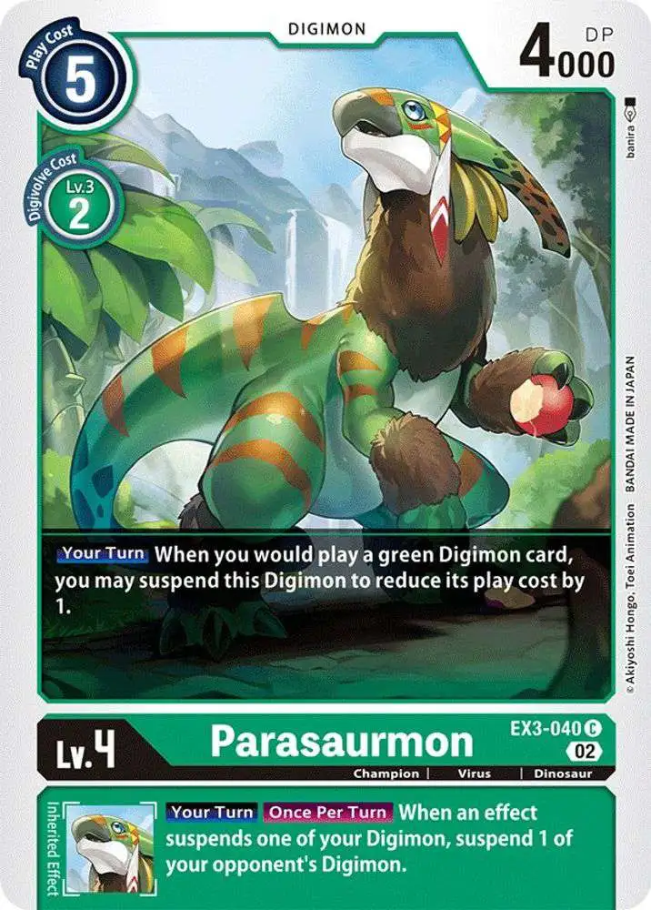 Digimon Trading Card Game Draconic Roar Single Card Common Parasaurmon ...