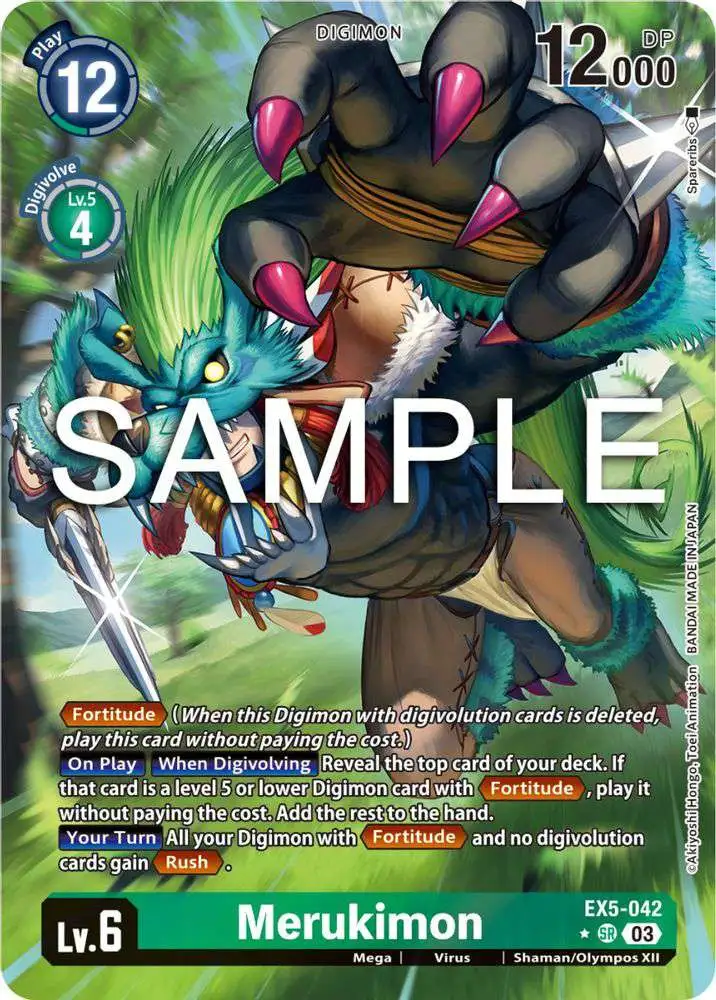 Digimon Animal Colosseum Single Card Super Rare Merukimon EX5-042 ...