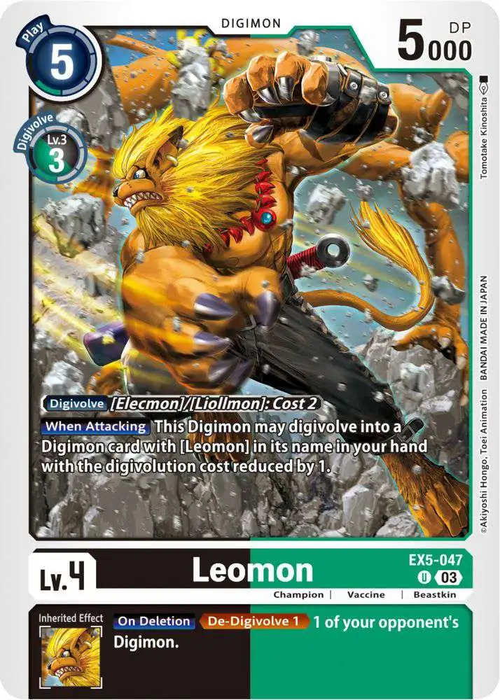 Digimon Animal Colosseum Single Card Uncommon Leomon EX5-047 - ToyWiz