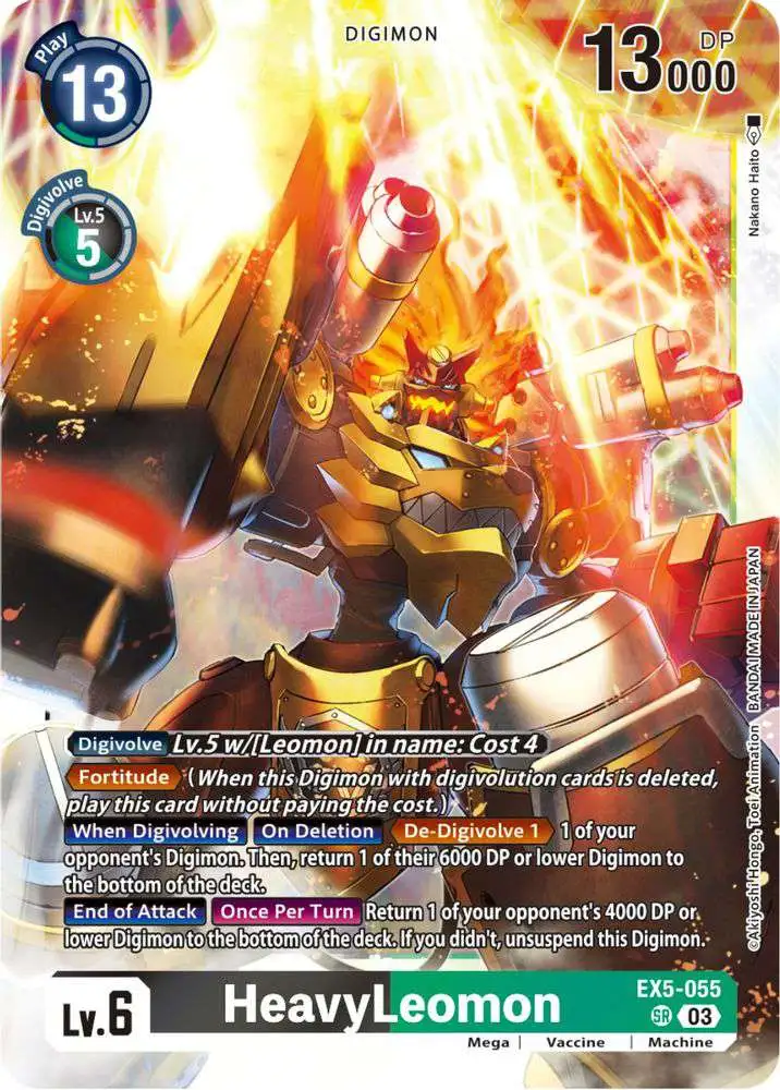 Digimon Animal Colosseum Single Card Super Rare HeavyLeomon EX5-055 - ToyWiz
