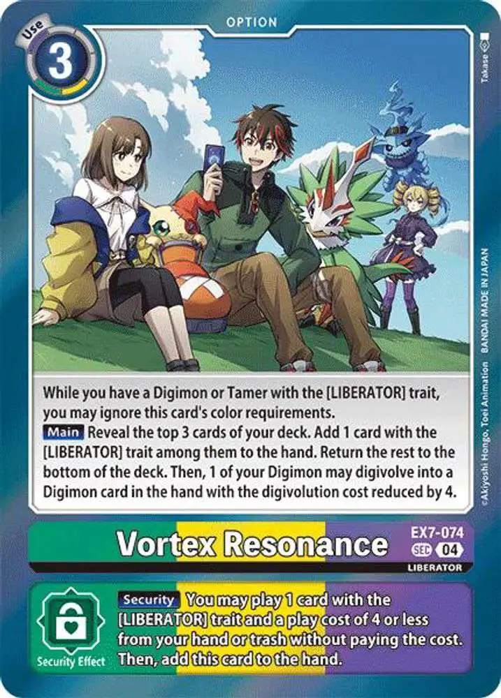 Digimon Trading Card Game Liberator Single Card Secret Rare Vortex Resonance EX7-074 - ToyWiz