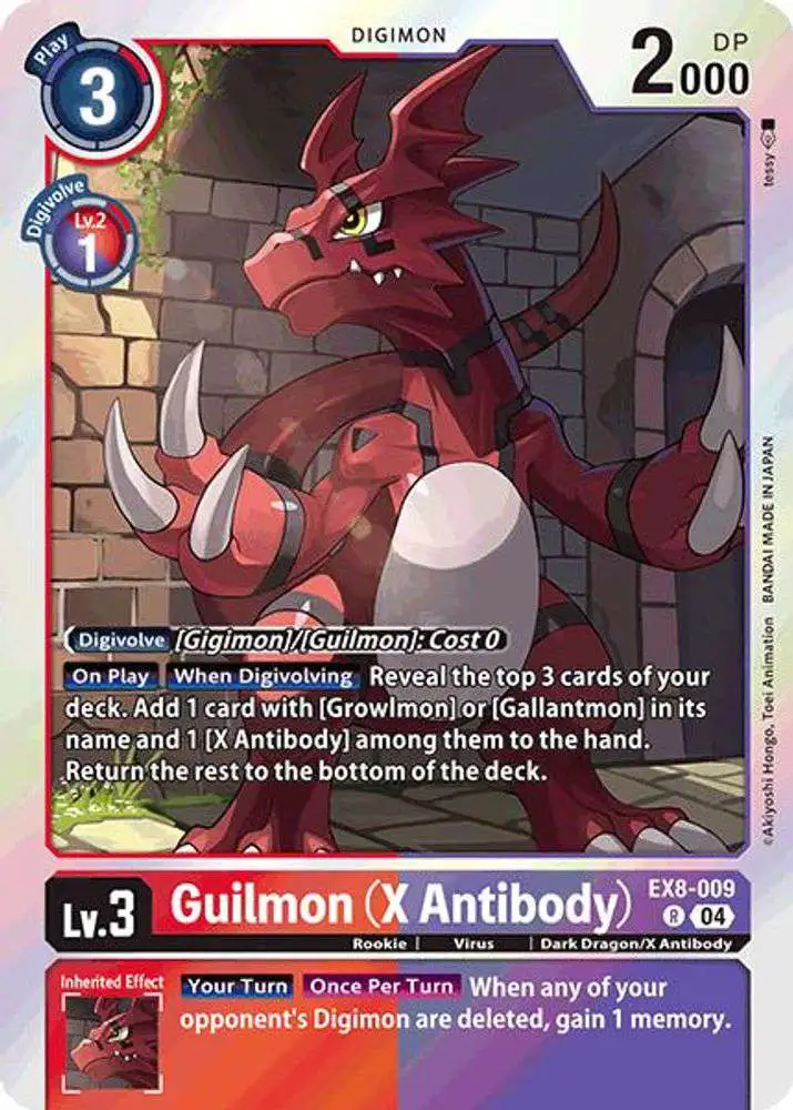 Digimon Trading Card Game Chain of Liberation Single Card Rare Guilmon EX8-009 X Antibody - ToyWiz