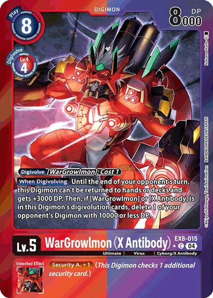 Digimon Trading Card Game Chain of Liberation Single Card Common WarGrowlmon X Antibody EX8-015 ...