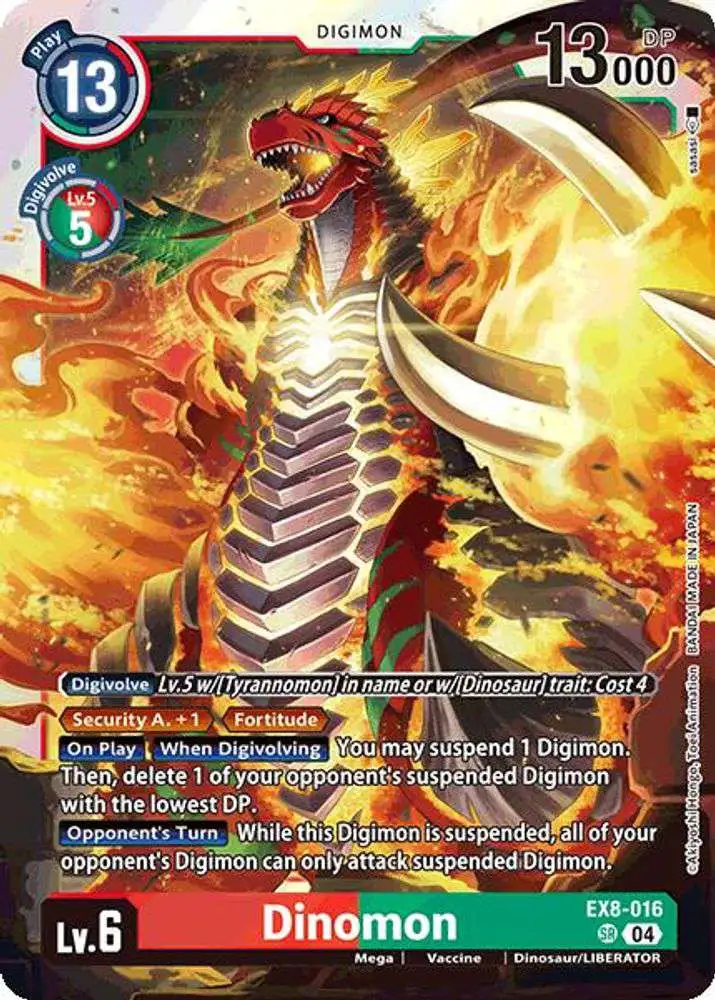 Digimon Trading Card Game Chain of Liberation Single Card Super Rare Dinomon EX8-016 - ToyWiz
