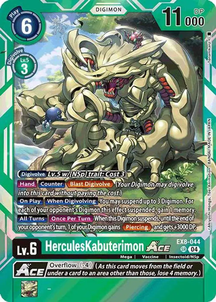 Digimon Trading Card Game Chain of Liberation Single Card Super Rare HerculesKabuterimon ACE EX8 ...