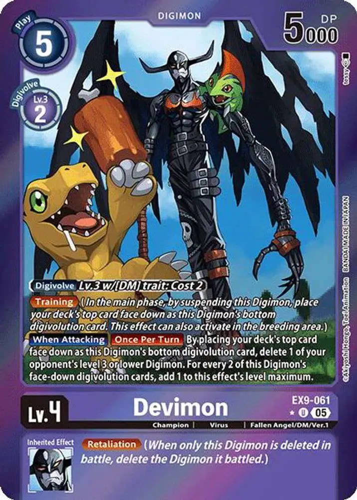 Digimon Trading Card Game Versus Monsters Single Card Uncommon Devimon EX9-061 Limited Foil - ToyWiz