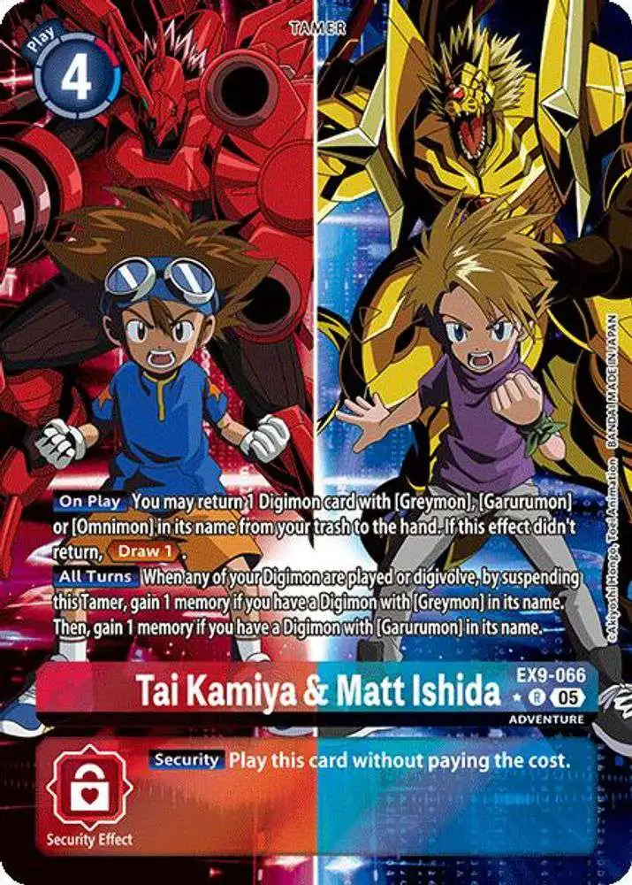 Digimon Trading Card Game Versus Monsters Single Card Rare Tai Kamiya amp Matt Ishida EX9-066 ...