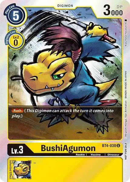 Digimon Trading Card Game Great Legend Single Card Uncommon BushiAgumon BT4-038 Event Pack 2 ...