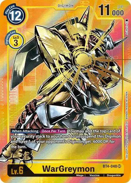 Digimon Trading Card Game Great Legend Single Card Super Rare WarGreymon BT4-048 Alternate Art ...