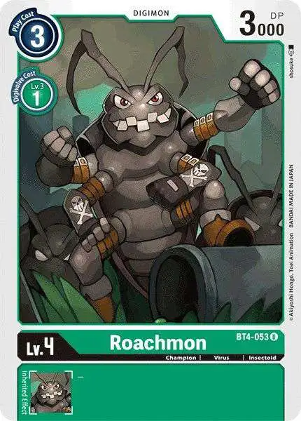 Digimon Trading Card Game Great Legend Single Card Uncommon Roachmon BT4-053 - ToyWiz